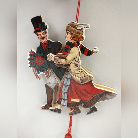 Holiday | Vintage Dancing Couple Christmas Ornament Pull String Toy ...